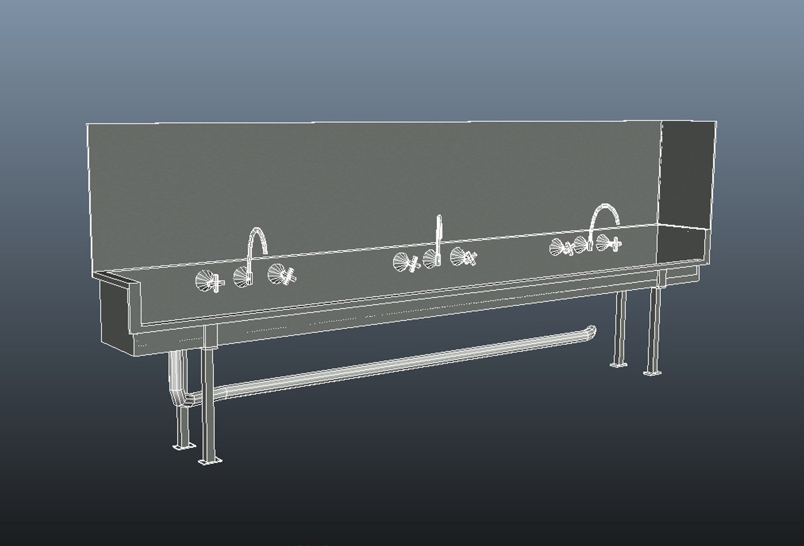3d Industrial Wash Sink Model