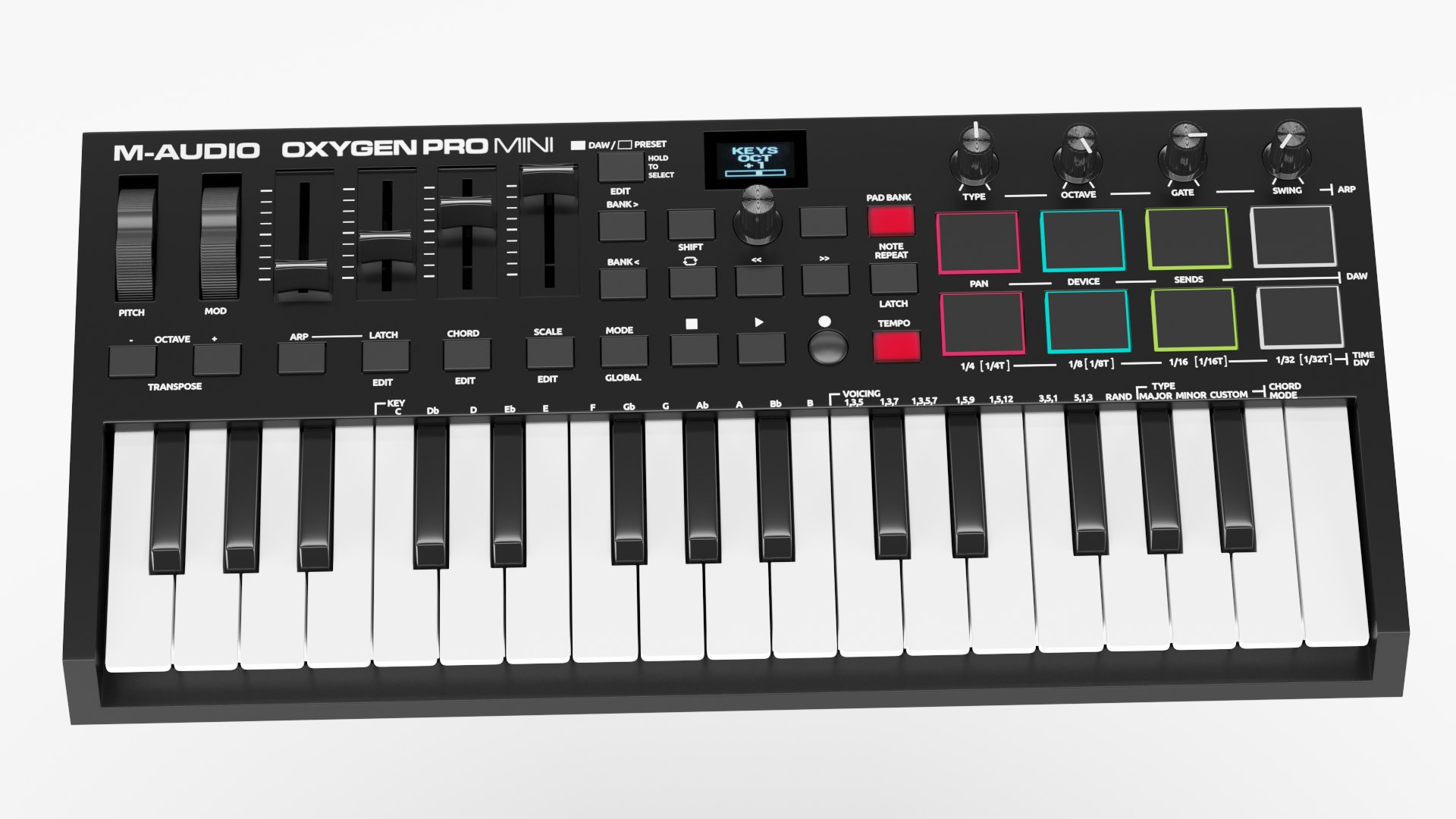 3D Model Midi Keyboard M-Audio Oxygen Pro Mini - TurboSquid 1898457
