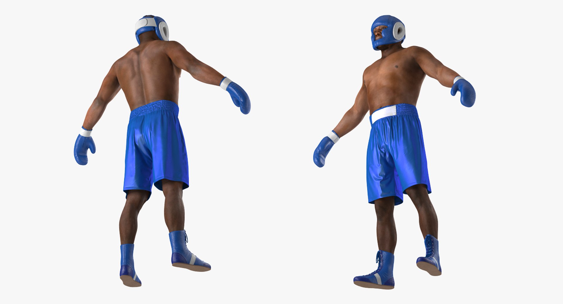 african american boxer rigged c4d