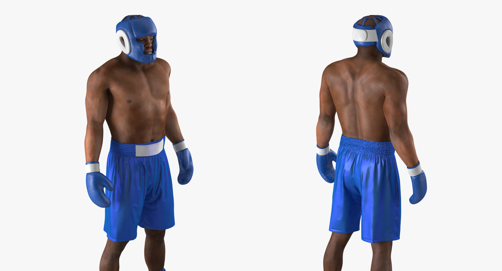 african american boxer rigged c4d