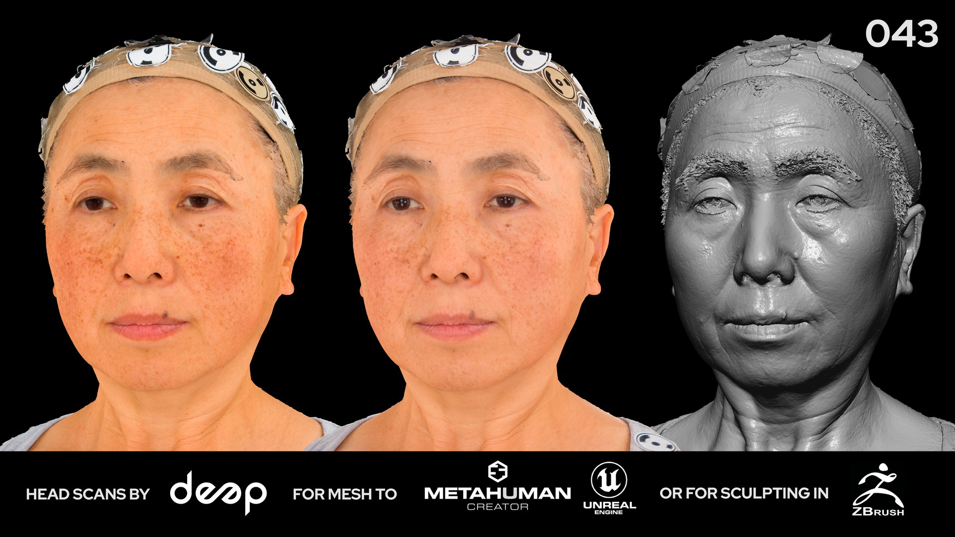 Asian Female 60s Head Scan 043 3D - TurboSquid 2107348