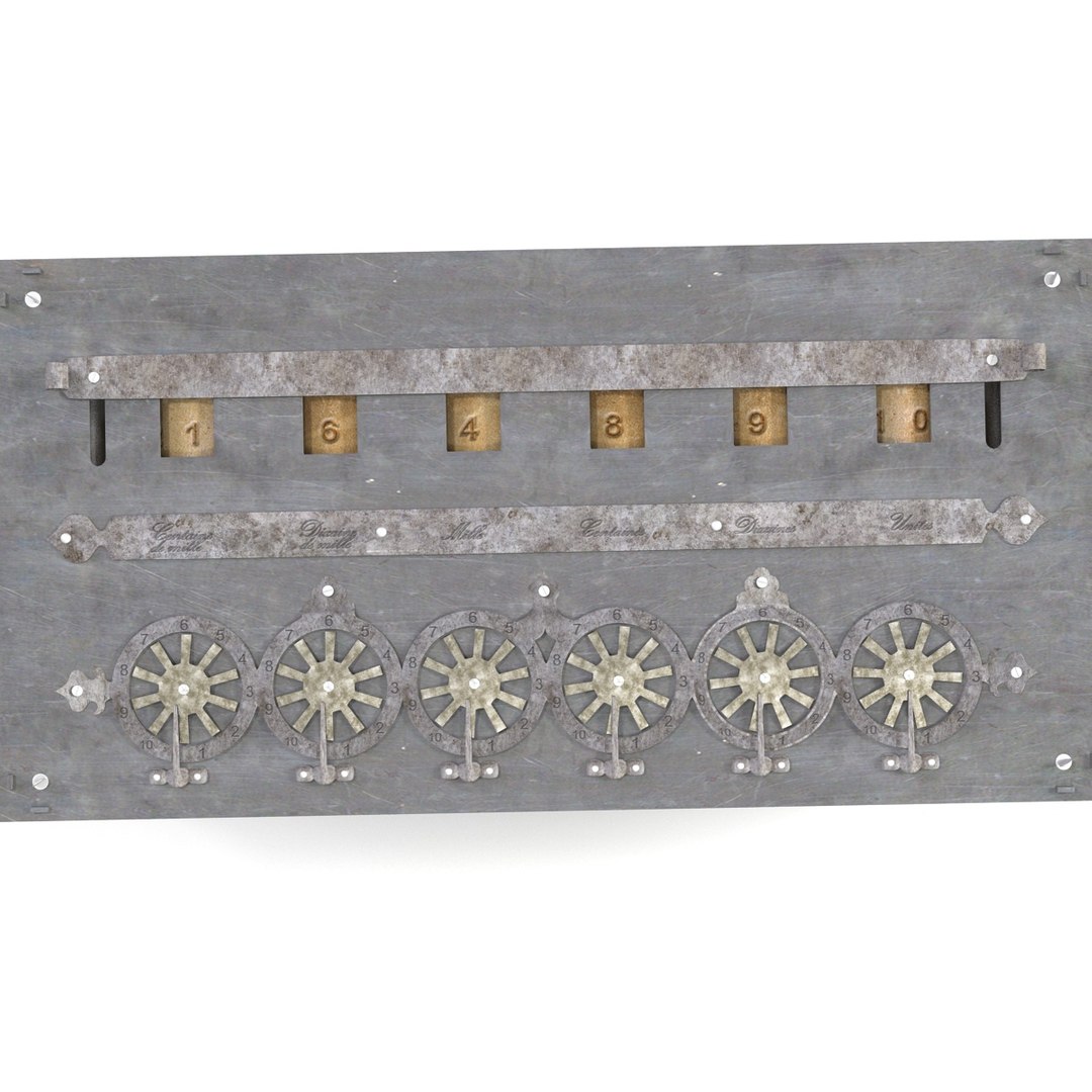 3d blaise pascal calculating machine model