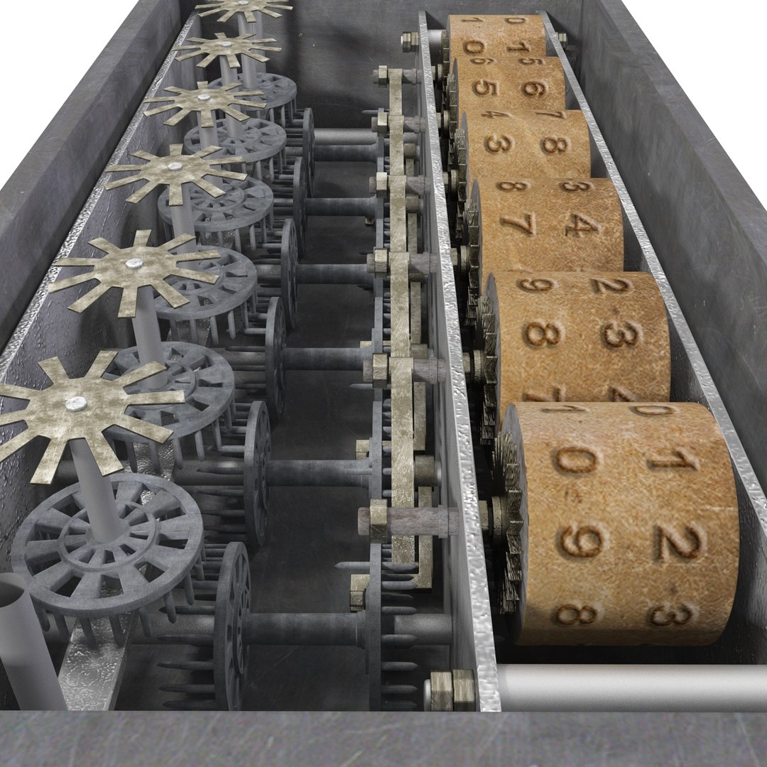 3d blaise pascal calculating machine model