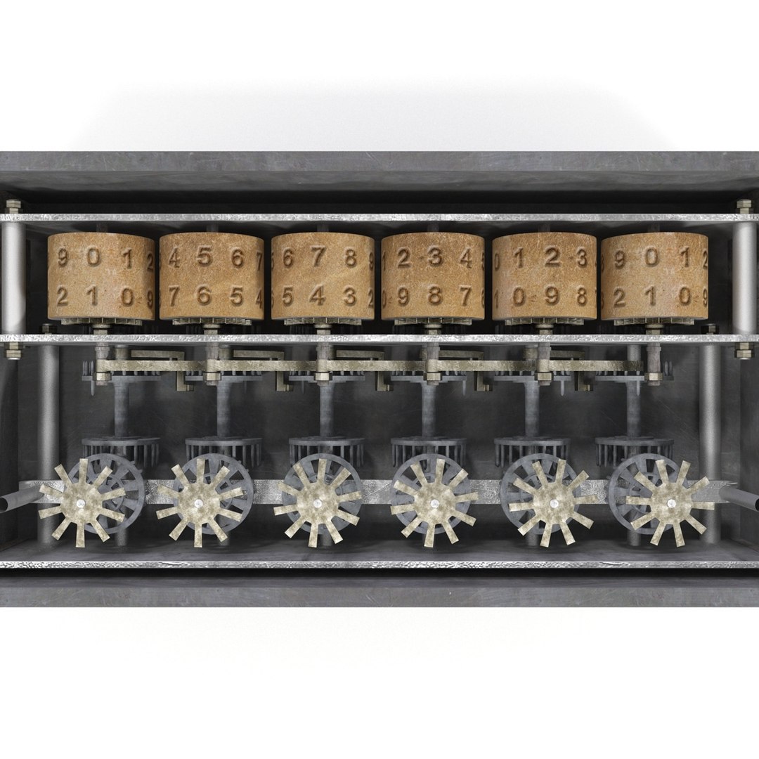 3d blaise pascal calculating machine model