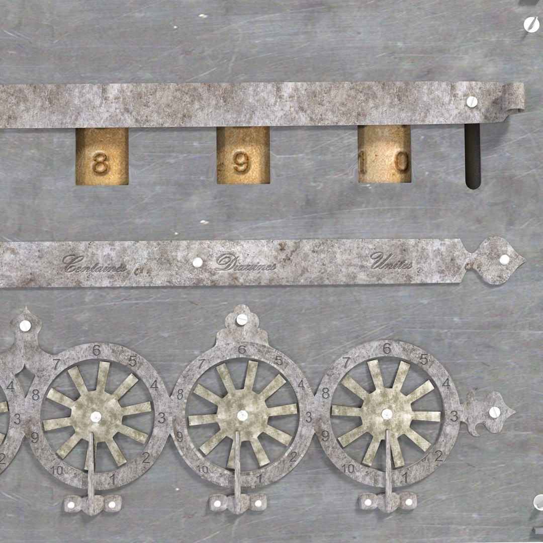 3d blaise pascal calculating machine model