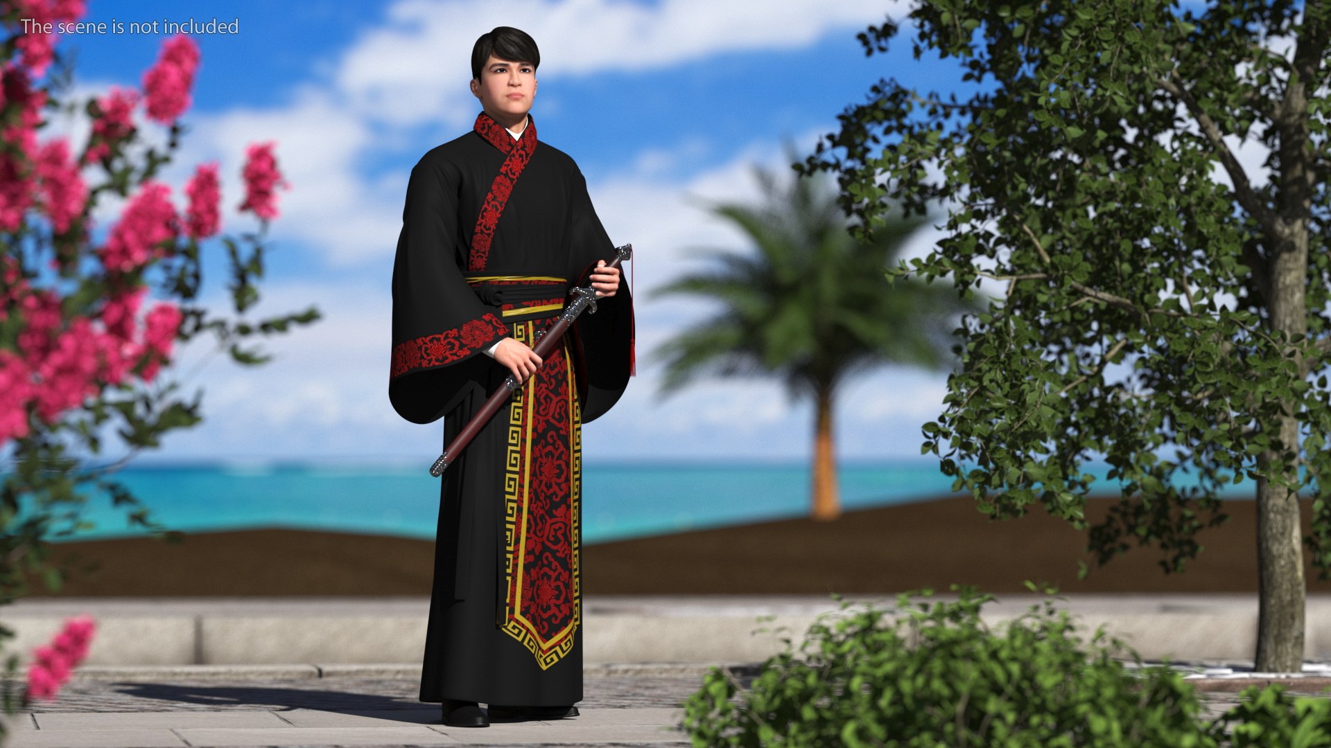 Traditional Style Chinese Man Standing 3D Model - TurboSquid 2027966