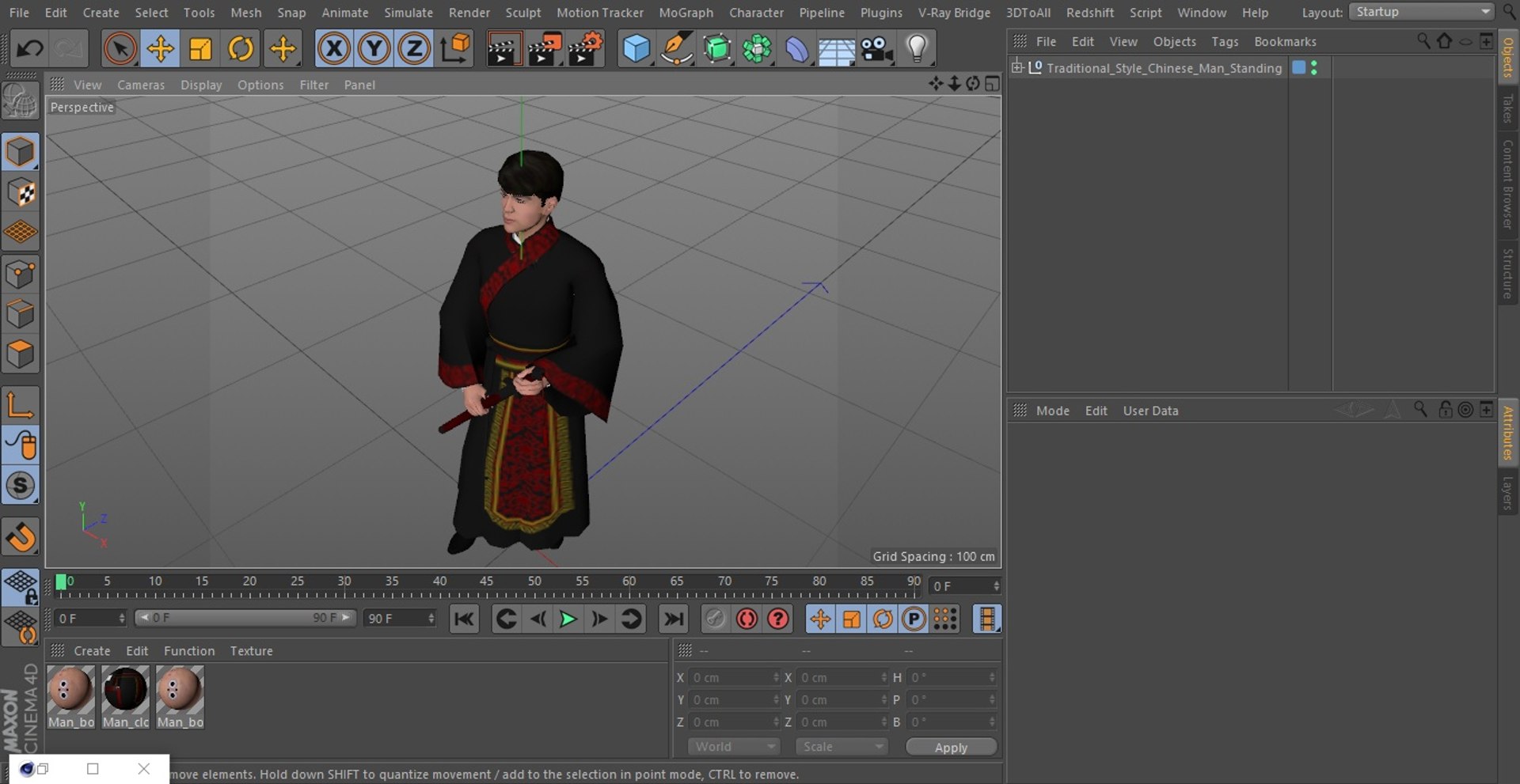 Traditional Style Chinese Man Standing 3D model - TurboSquid 2027966