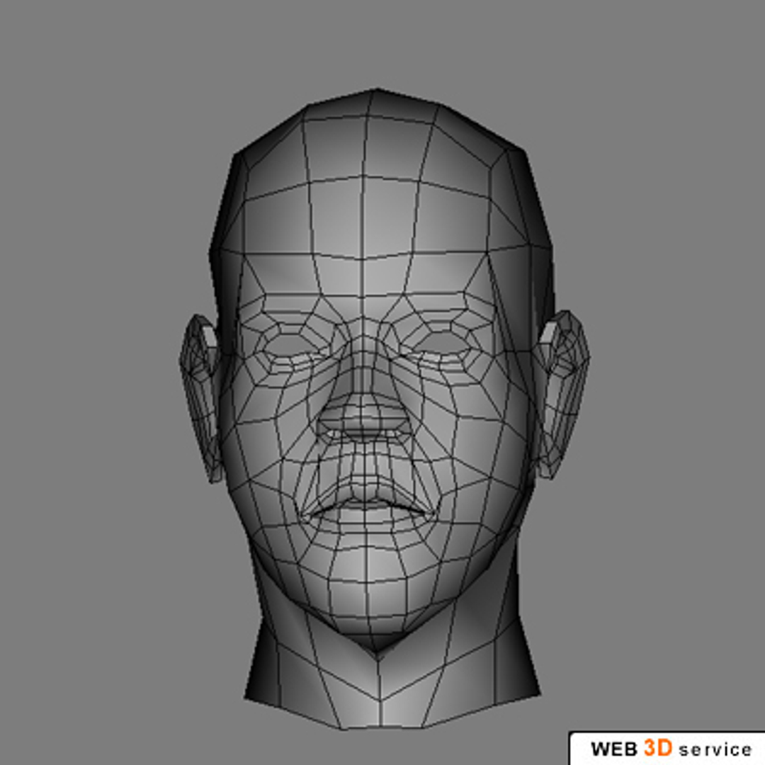 3d model male head 920 template