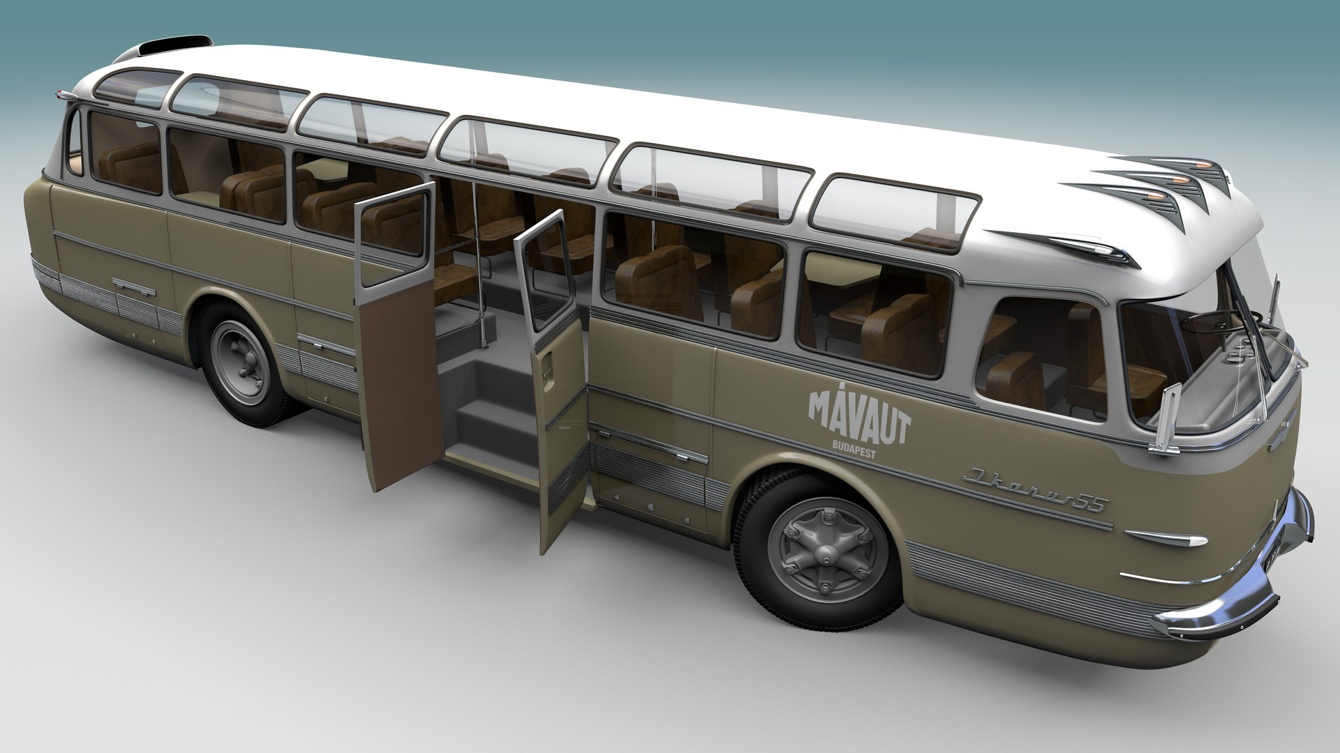 Ikarus Hungarian Long Distance Bus Gen-1 1955 3D - TurboSquid 2085720