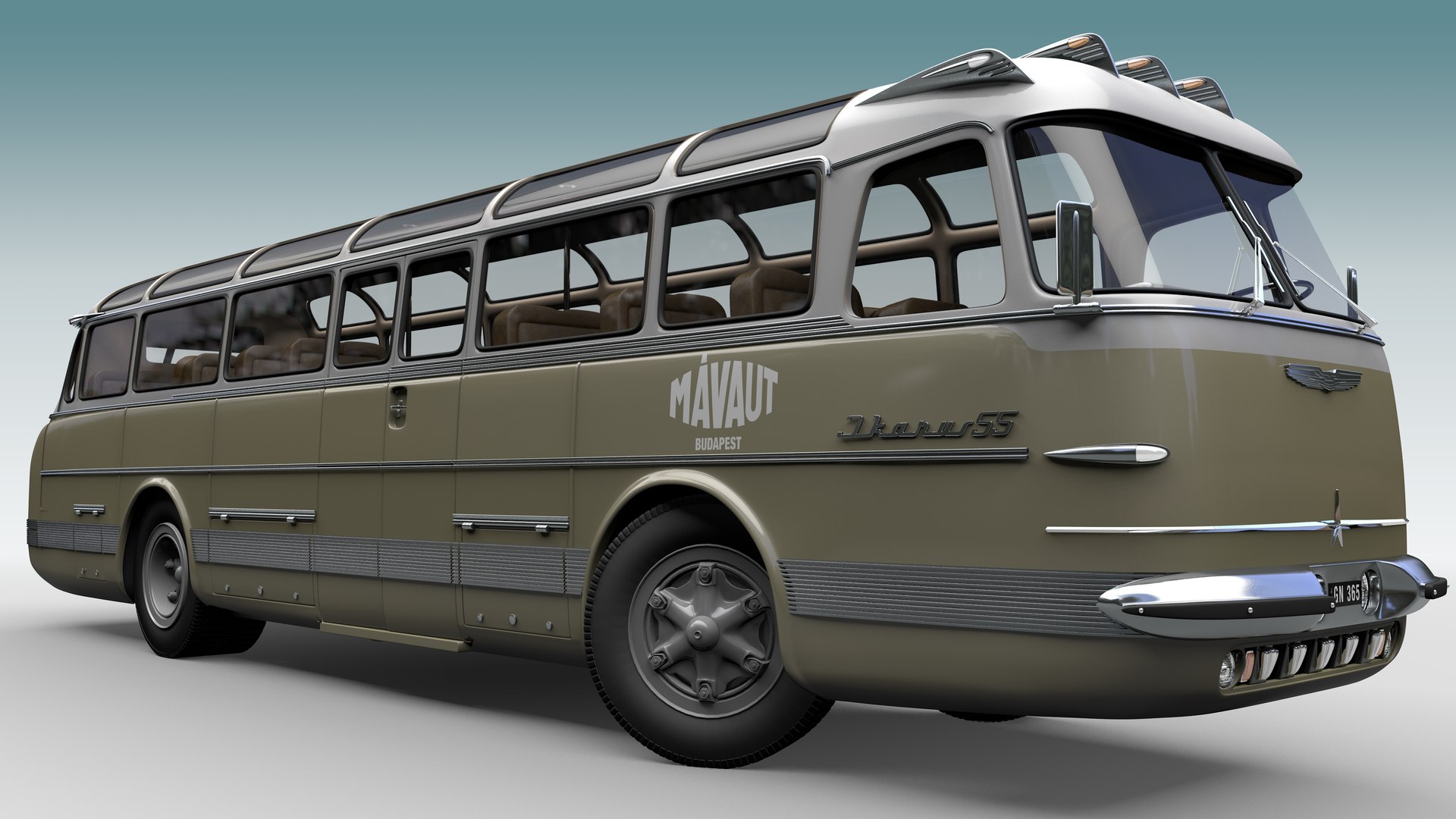 Ikarus Hungarian Long Distance Bus Gen-1 1955 3D - TurboSquid 2085720