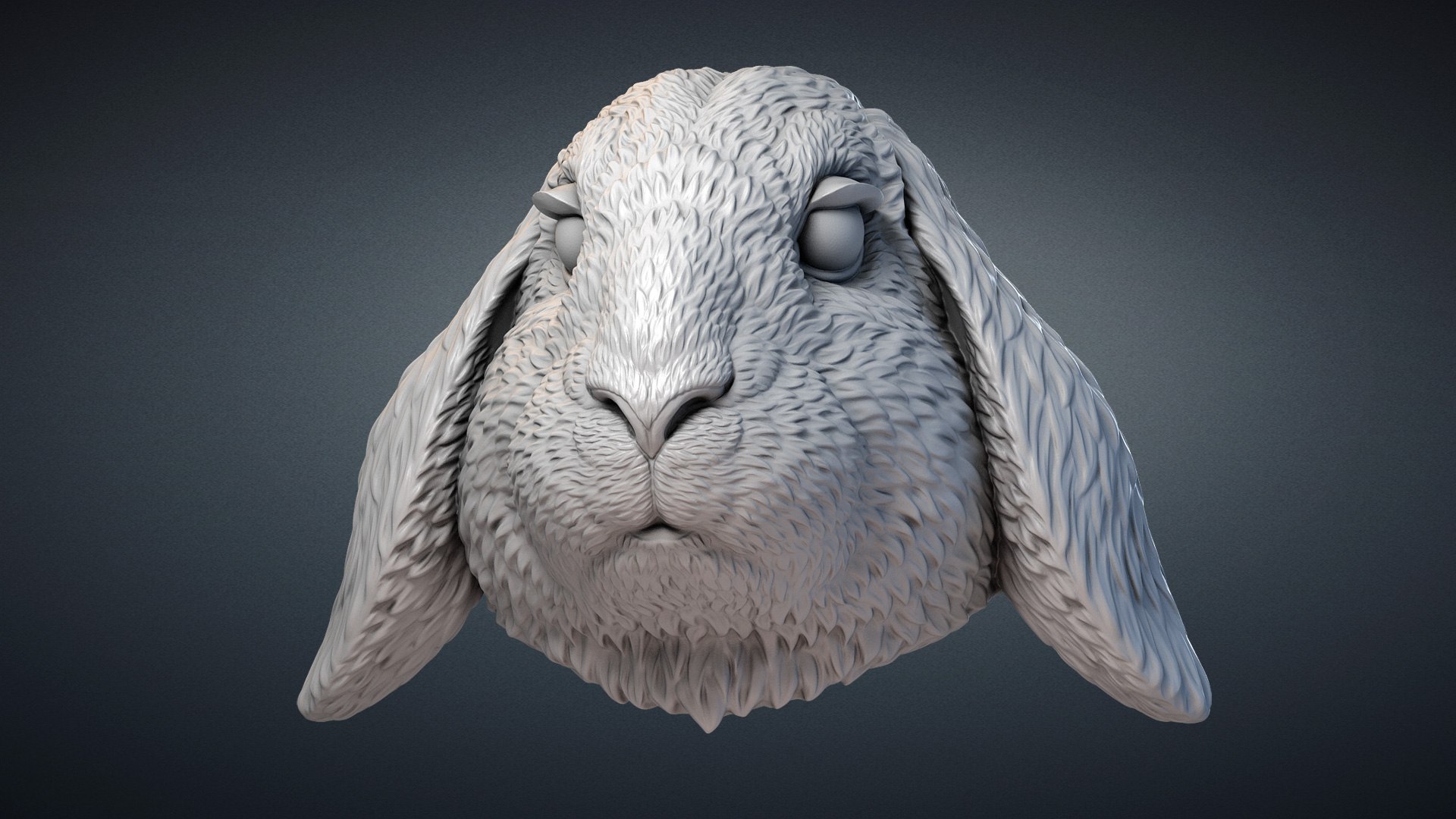 Rabbit Head Sculpture STL 3D Model - TurboSquid 1985020
