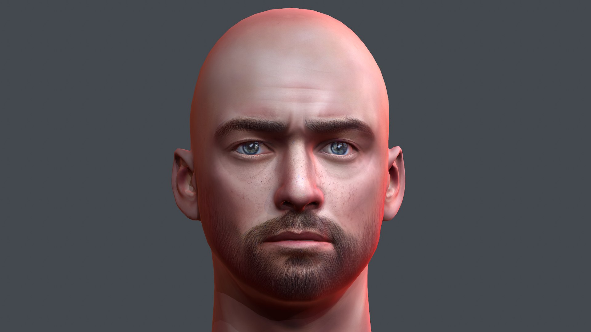 3D Male Head Realistic Perfect Head Low-poly 3D Model Game Ready Low ...