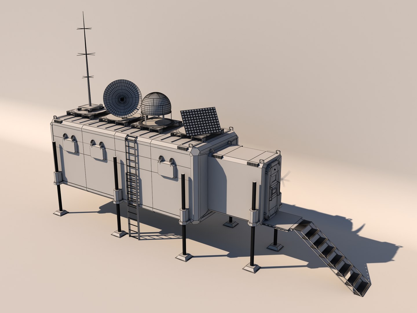 3D Military Modular Mobile Base - Bunker Low-poly Model - TurboSquid ...