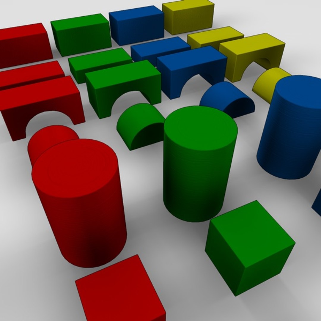 3d building blocks model