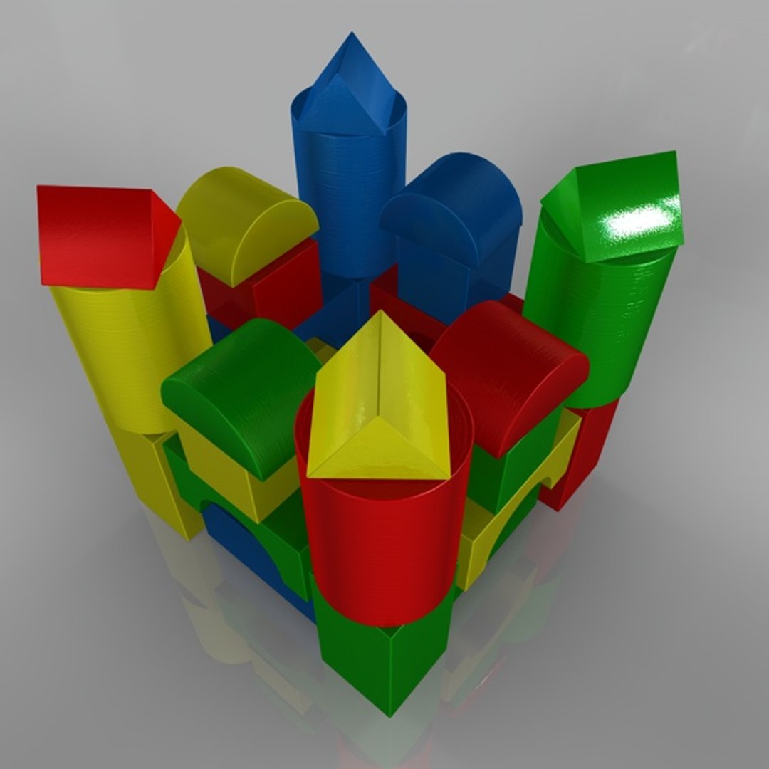 3d building blocks model