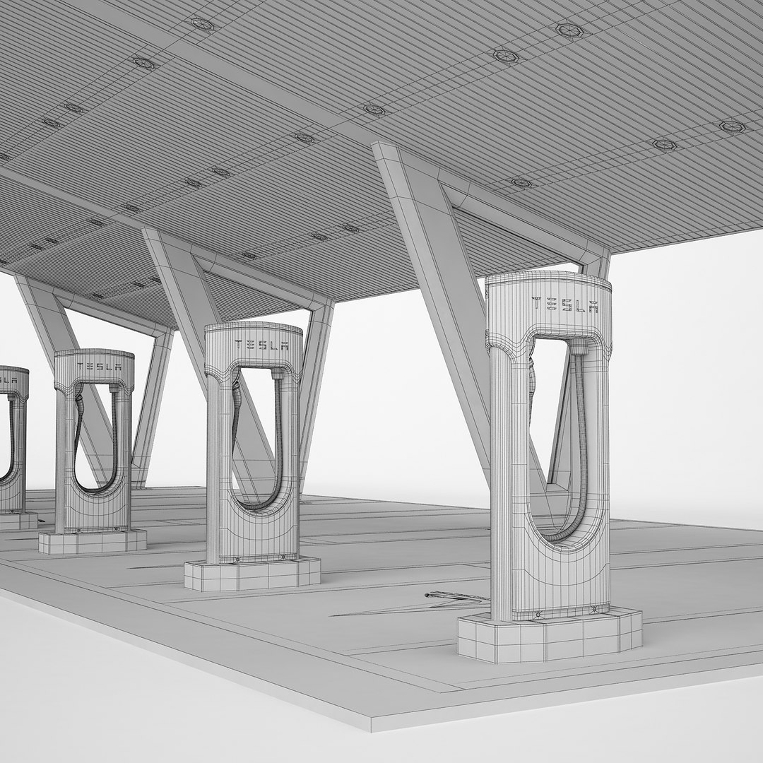 Tesla supercharger charge 3D model - TurboSquid 1214915