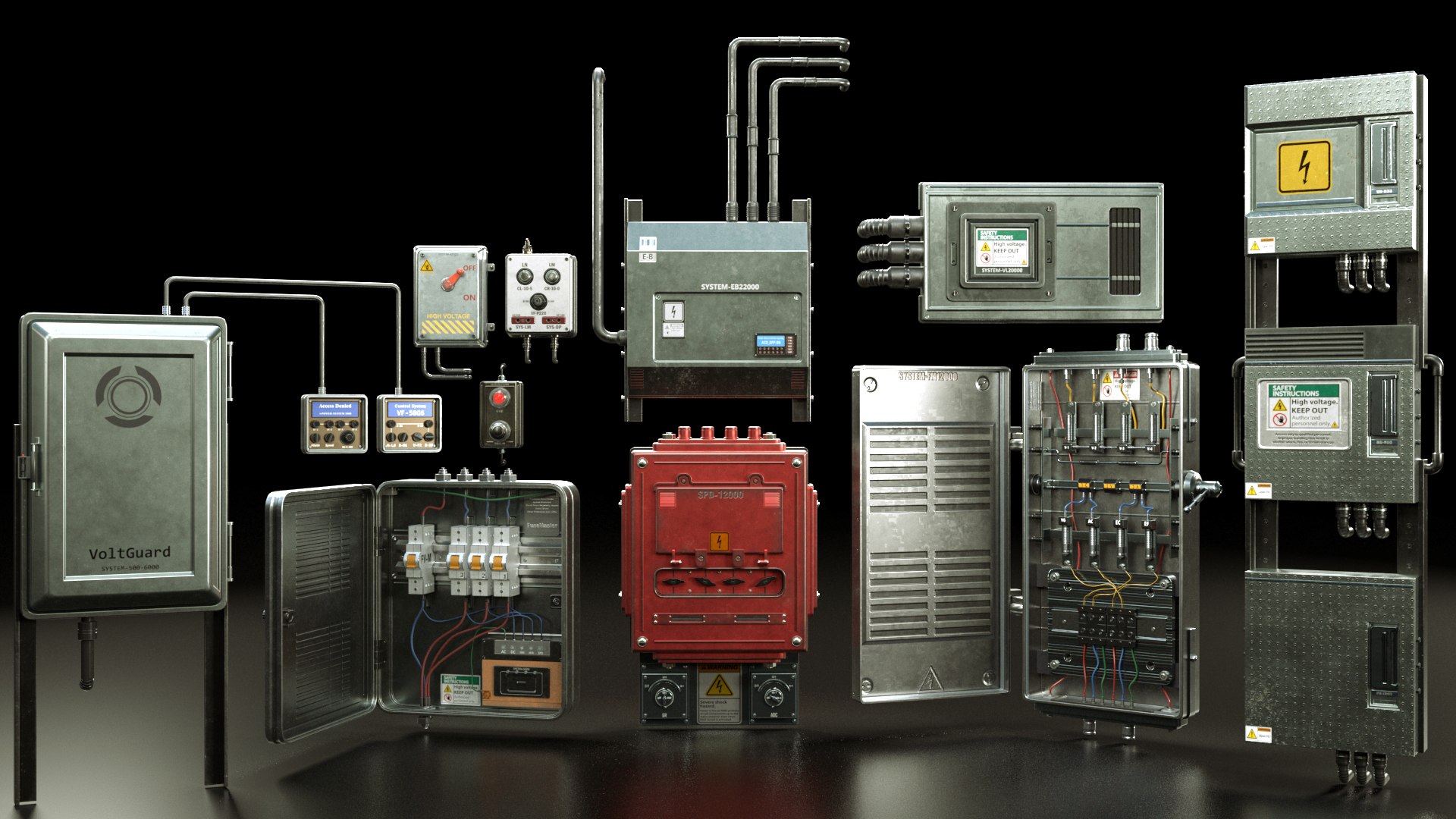 3D Electrical Boxes And Panels - TurboSquid 2336778