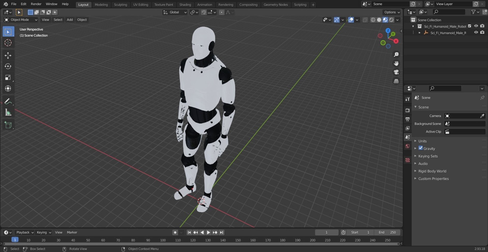 3D model Sci Fi Humanoid Male Robot Standing Pose - TurboSquid 2099504