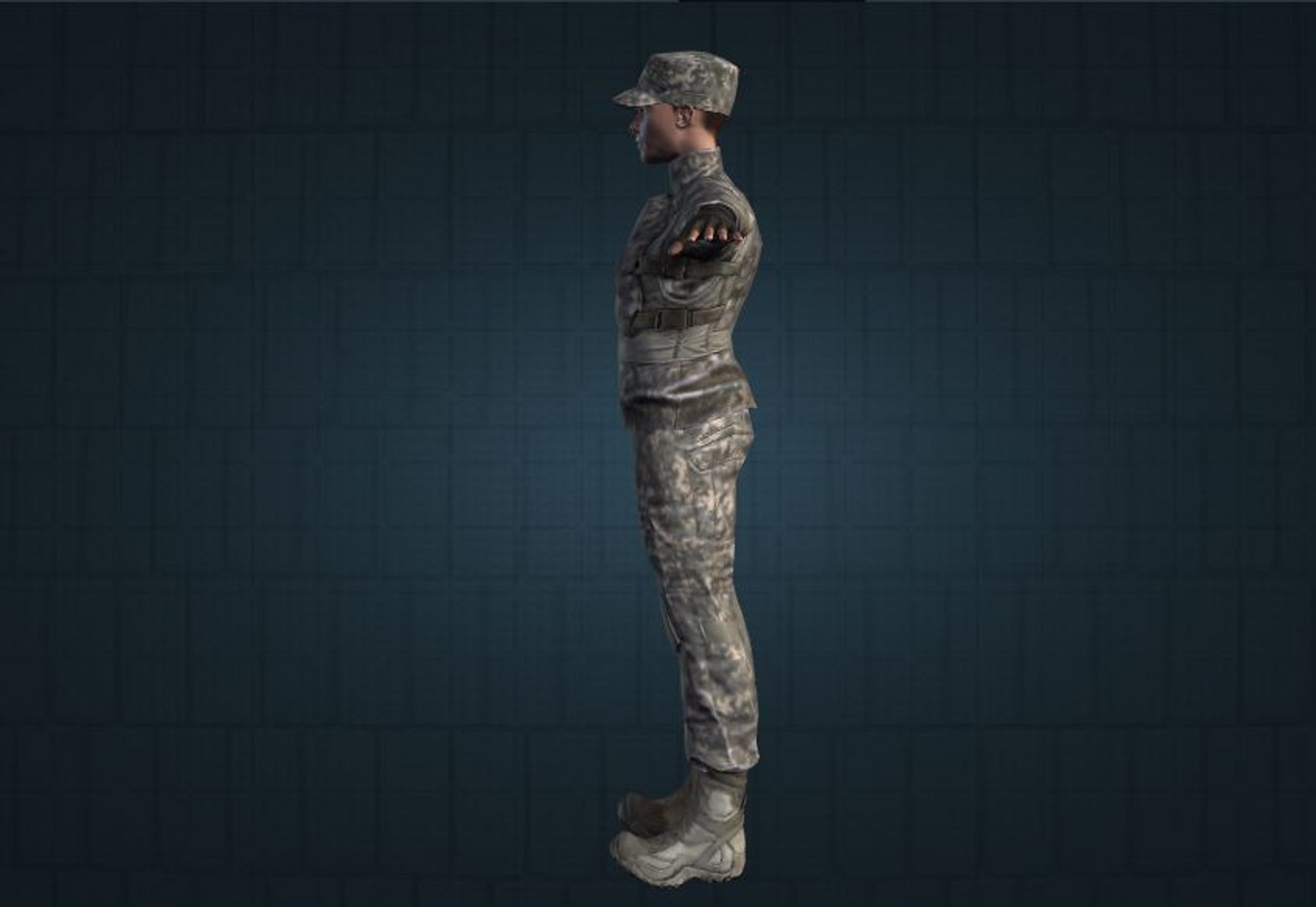 3d Model Of Female Soldier