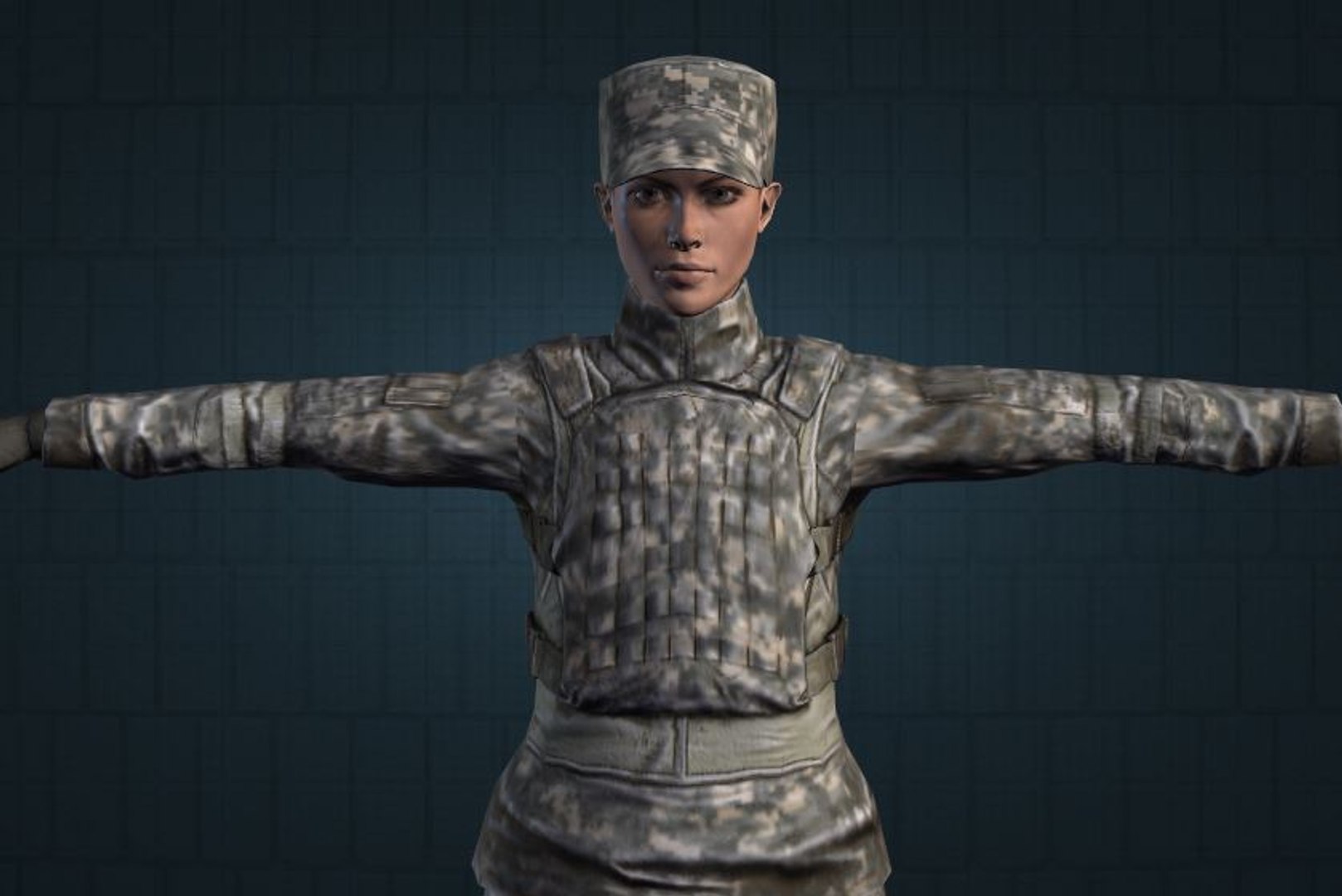 3d Model Of Female Soldier