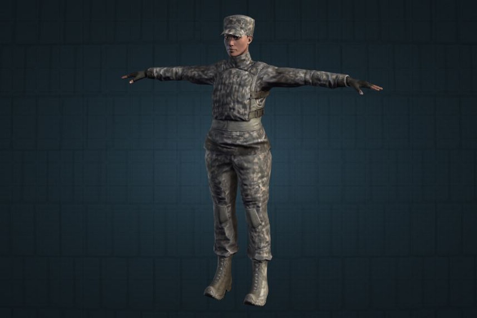 3d Model Of Female Soldier