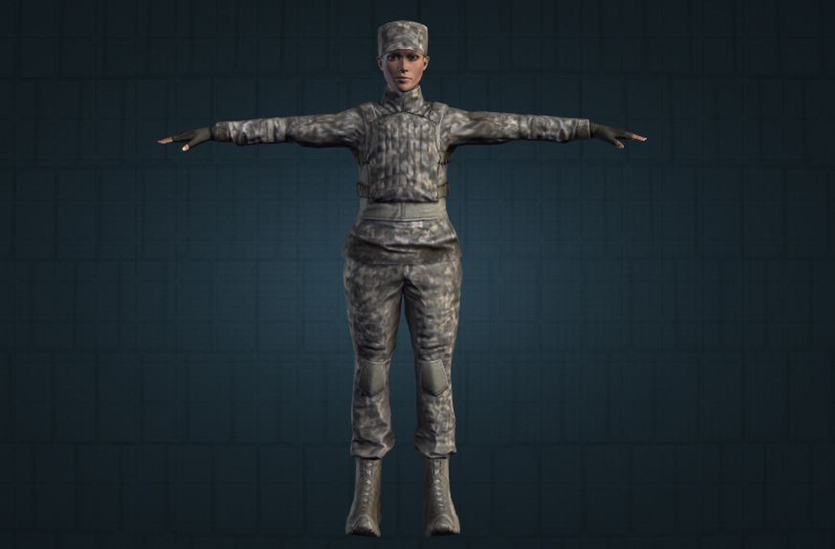 3d Model Of Female Soldier