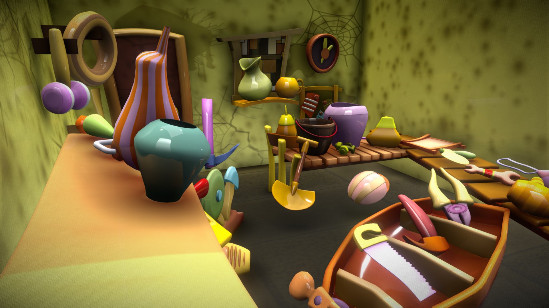 Cartoon Room Storehouse 3D Model - TurboSquid 2136605