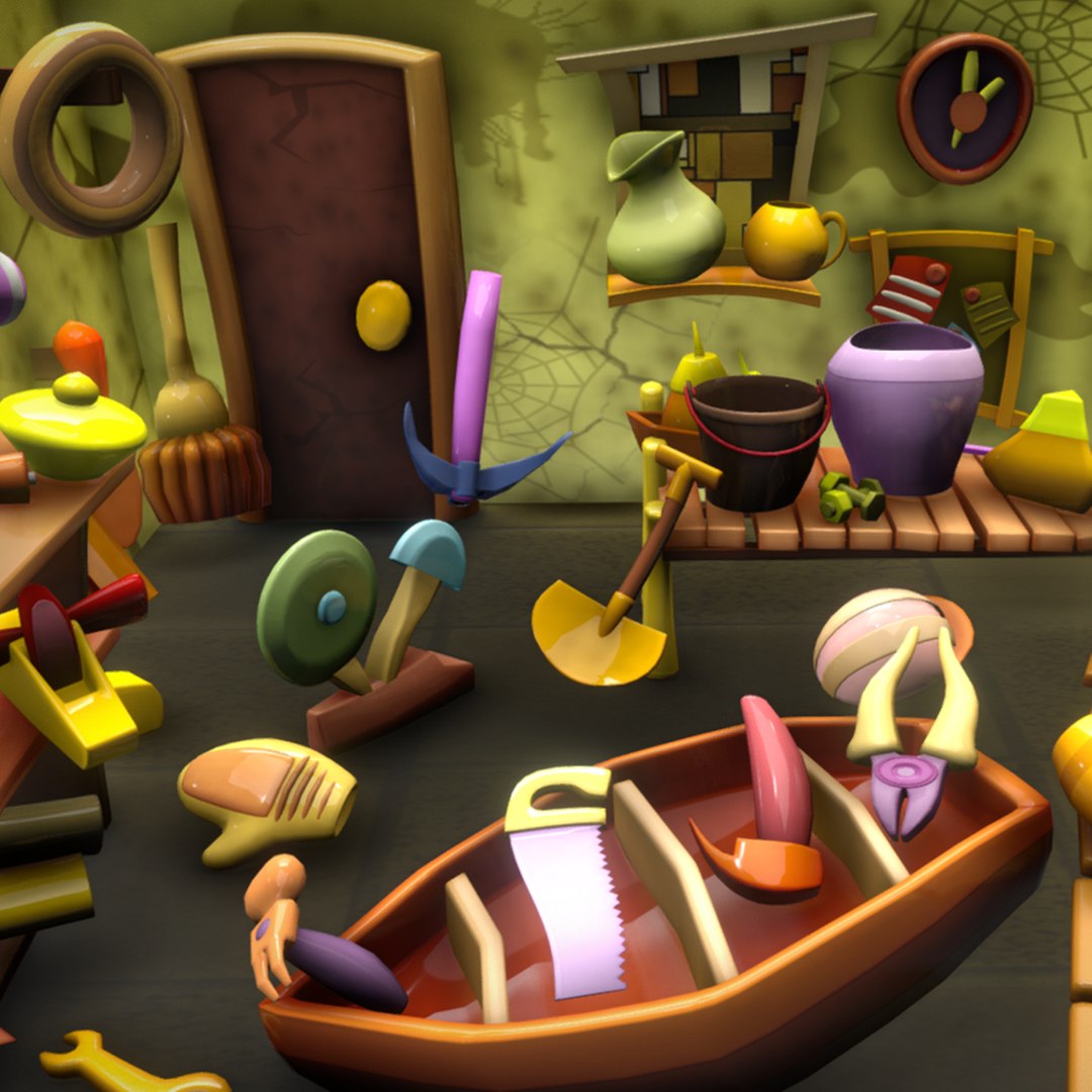 Cartoon Room Storehouse 3D Model - TurboSquid 2136605