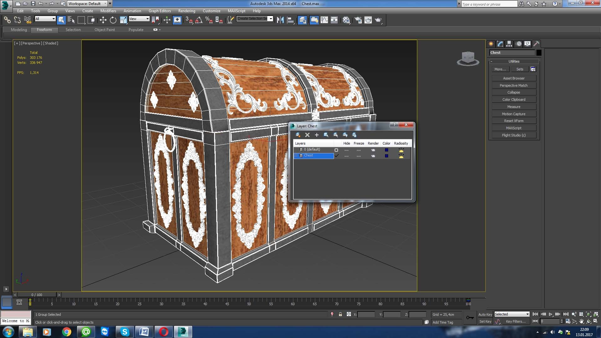 3d model chest animation