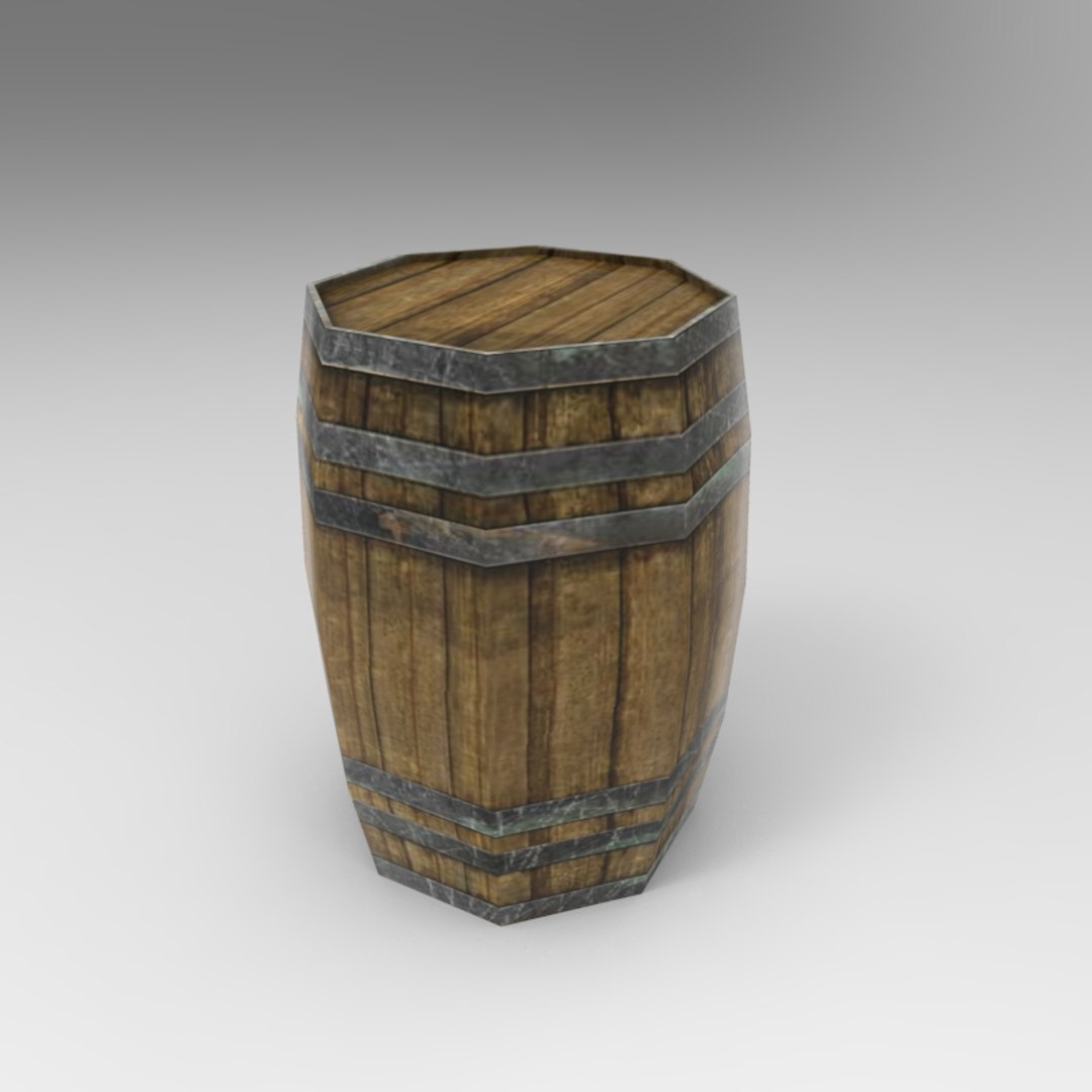 3d Wooden Barrel Model