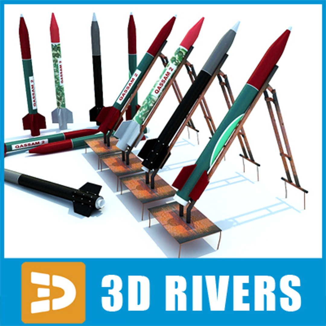 3d Model Missiles Set Qassam Artillery
