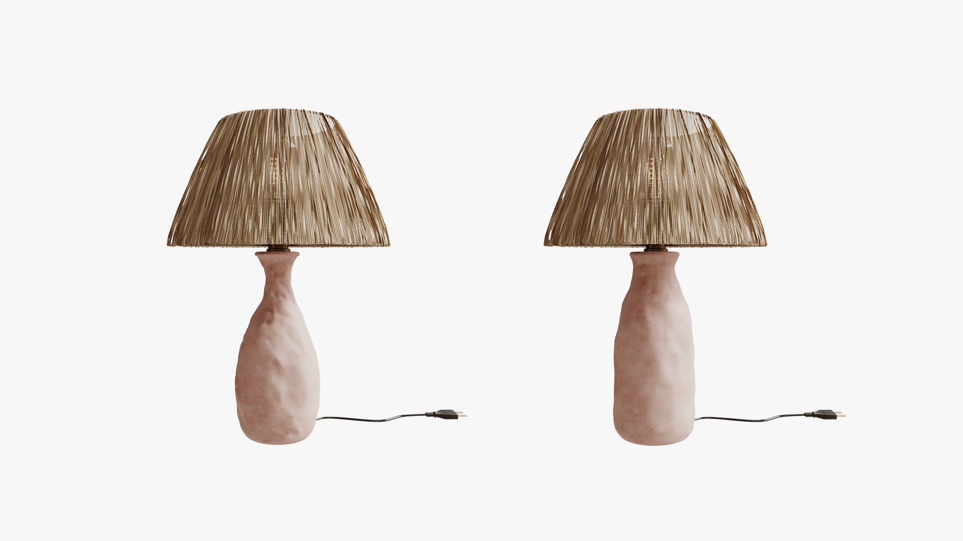 3D Raffia Table Lamps Collection - TurboSquid 1945575