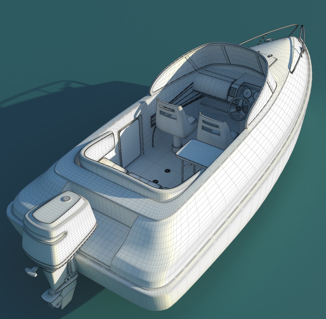 3d Model Boat Motorboat Motor