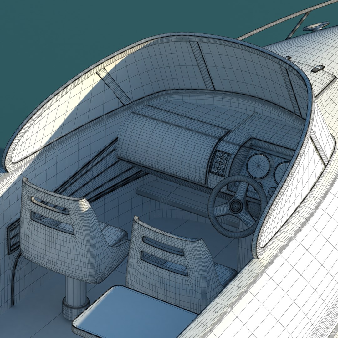 3d Model Boat Motorboat Motor