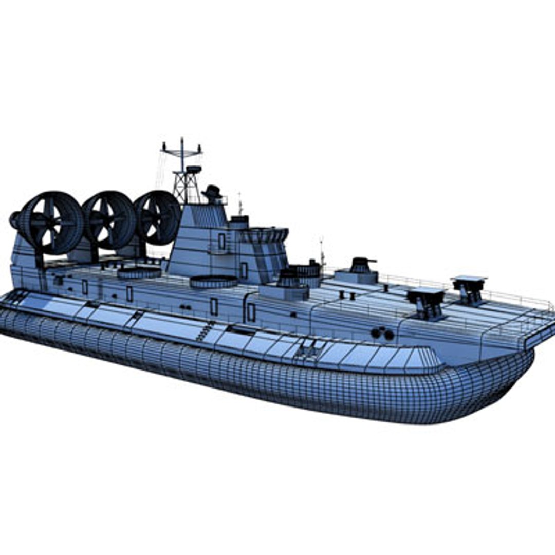 Zubr Class Lcac Hovercraft 3d Model