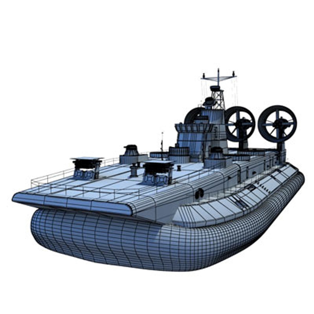 Zubr Class Lcac Hovercraft 3d Model
