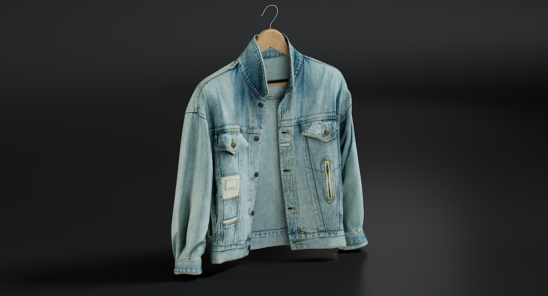 Realistic Jean Jacket 2 3D Model - TurboSquid 1467570