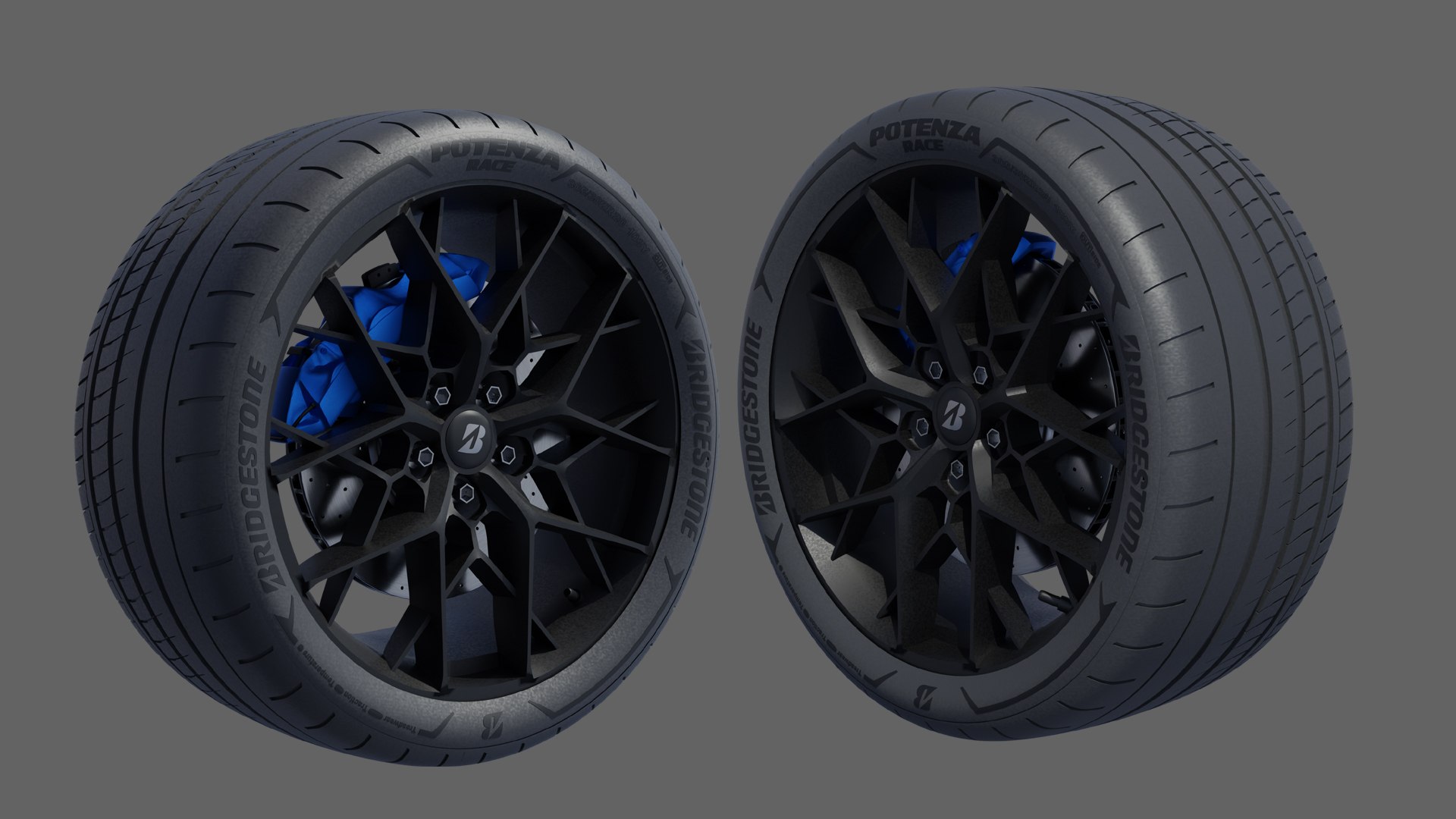 3D 3d Wheel Model Of Bridgestone Potenza Race - TurboSquid 2140302