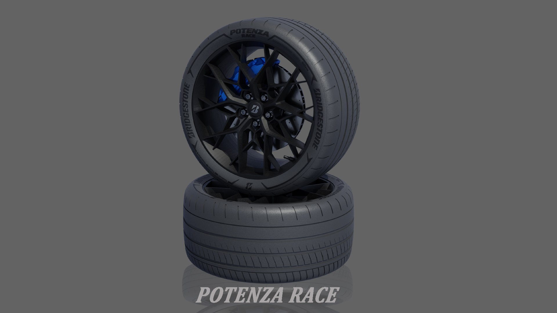 3D 3d Wheel Model Of Bridgestone Potenza Race - TurboSquid 2140302