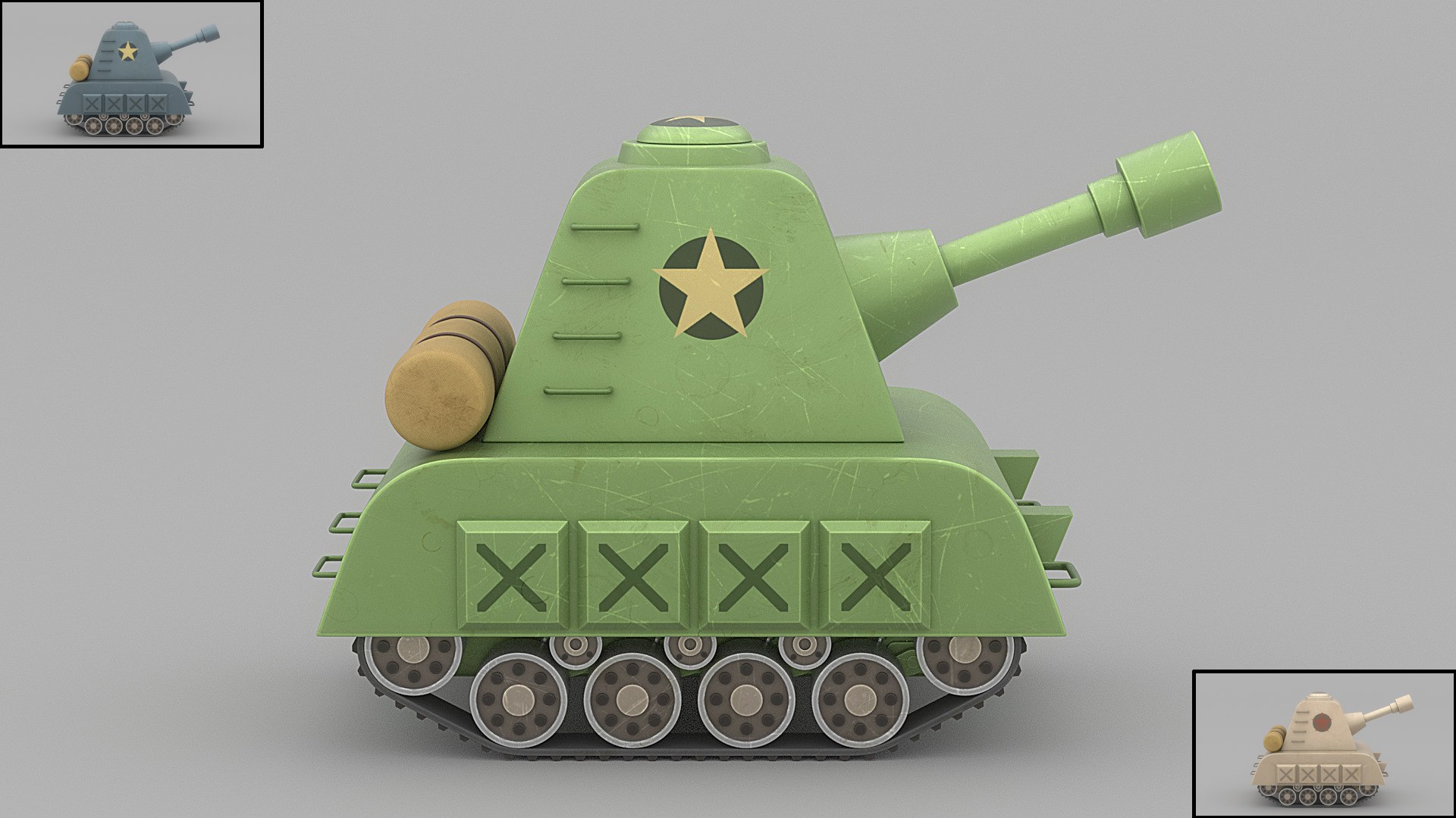 3D Cartoon Tank 1 - TurboSquid 1994475