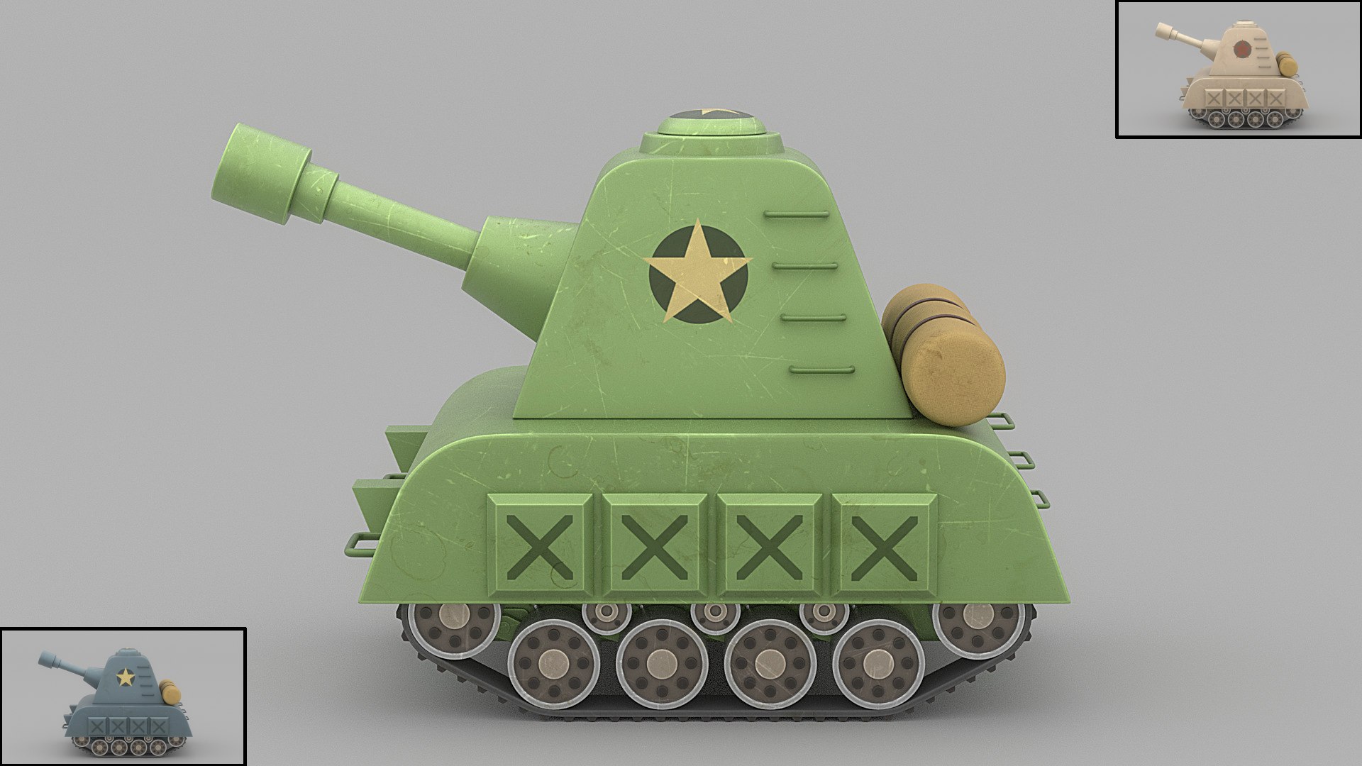 3D Cartoon Tank 1 - TurboSquid 1994475