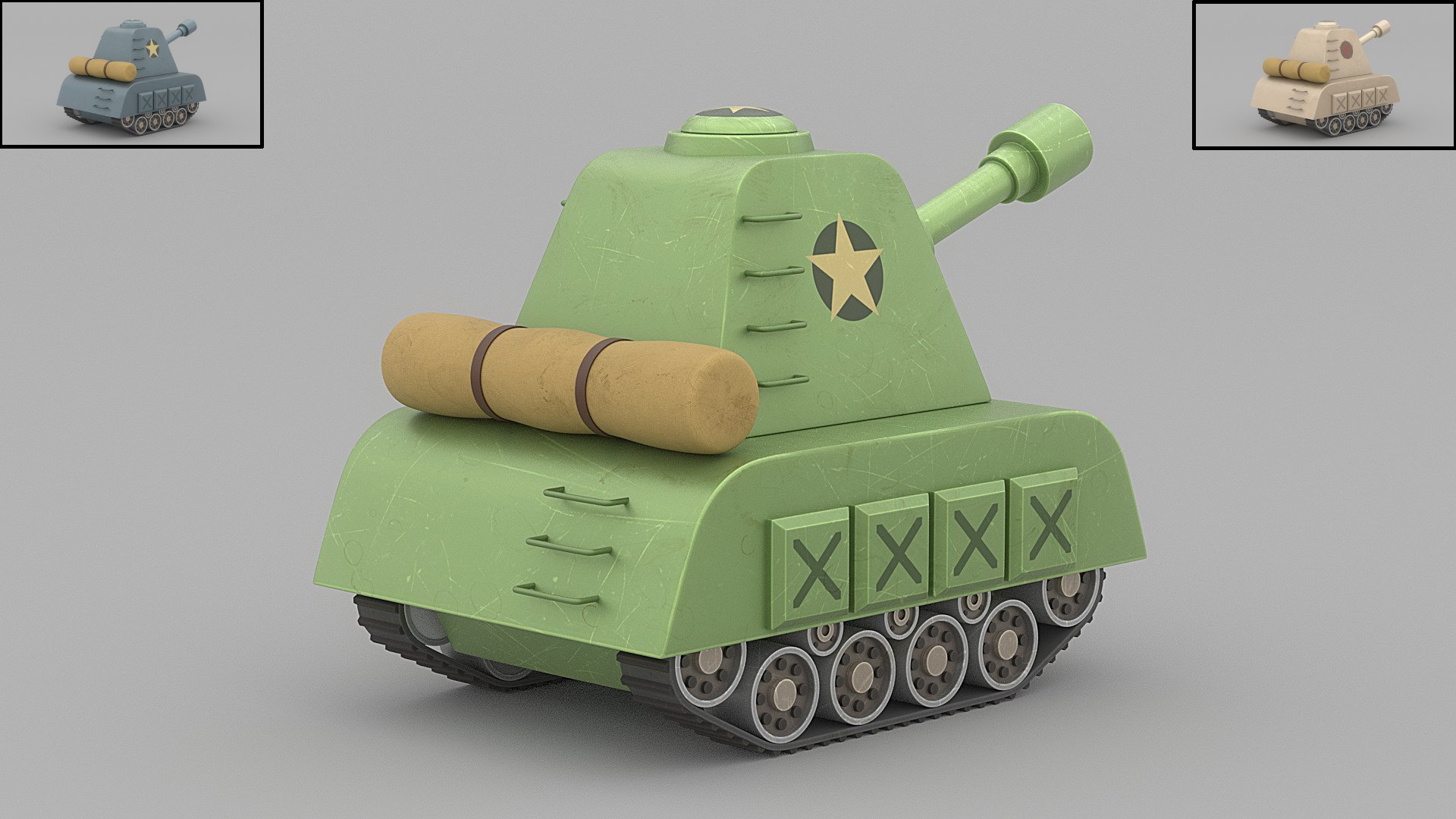 3D Cartoon Tank 1 - TurboSquid 1994475