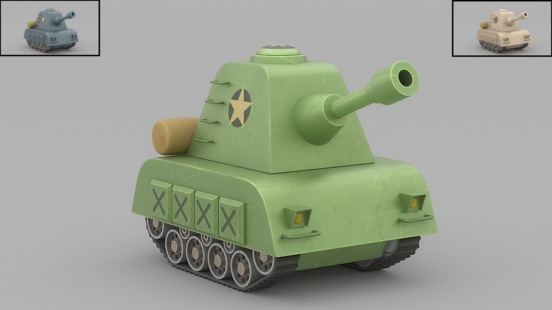 3D Cartoon Tank 1 - TurboSquid 1994475