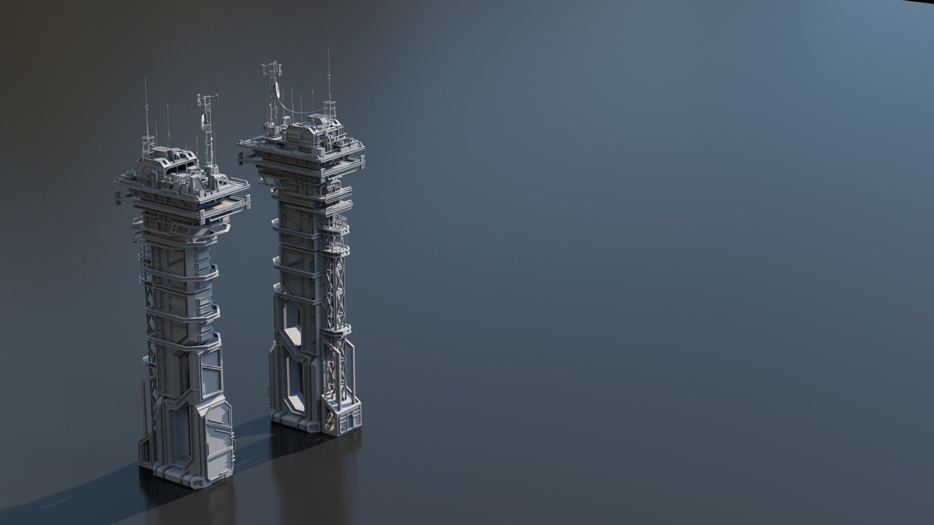 Scifi Tower Building 3D Model - TurboSquid 1691602