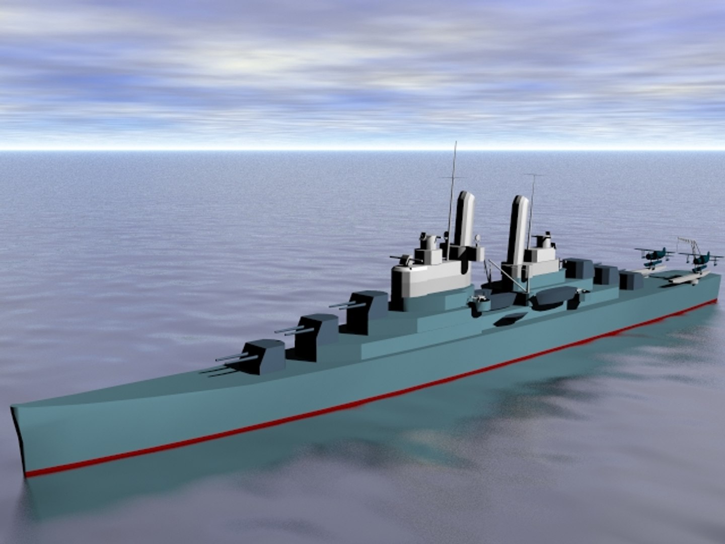 7500 Ton Cruiser 1939 3d Model