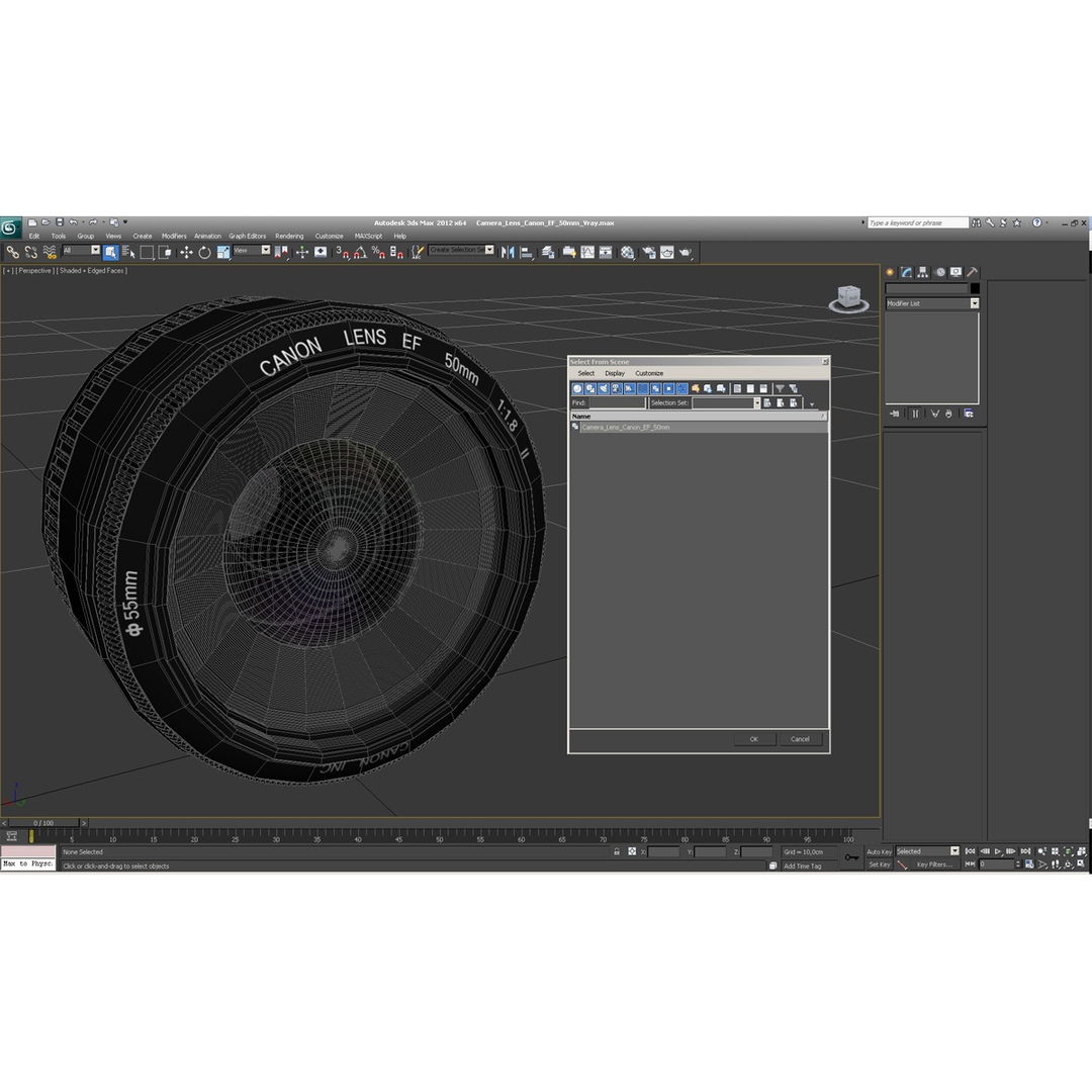 camera lens canon ef 3d model