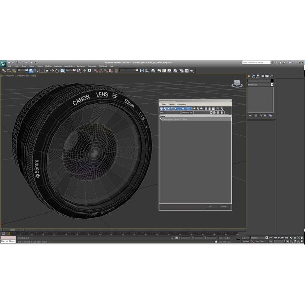 camera lens canon ef 3d model