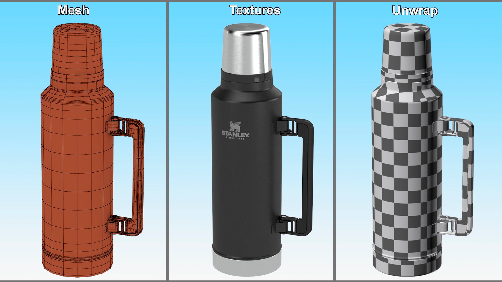 Stanley Classic Legendary Bottle Black 3D Model - TurboSquid 2229909