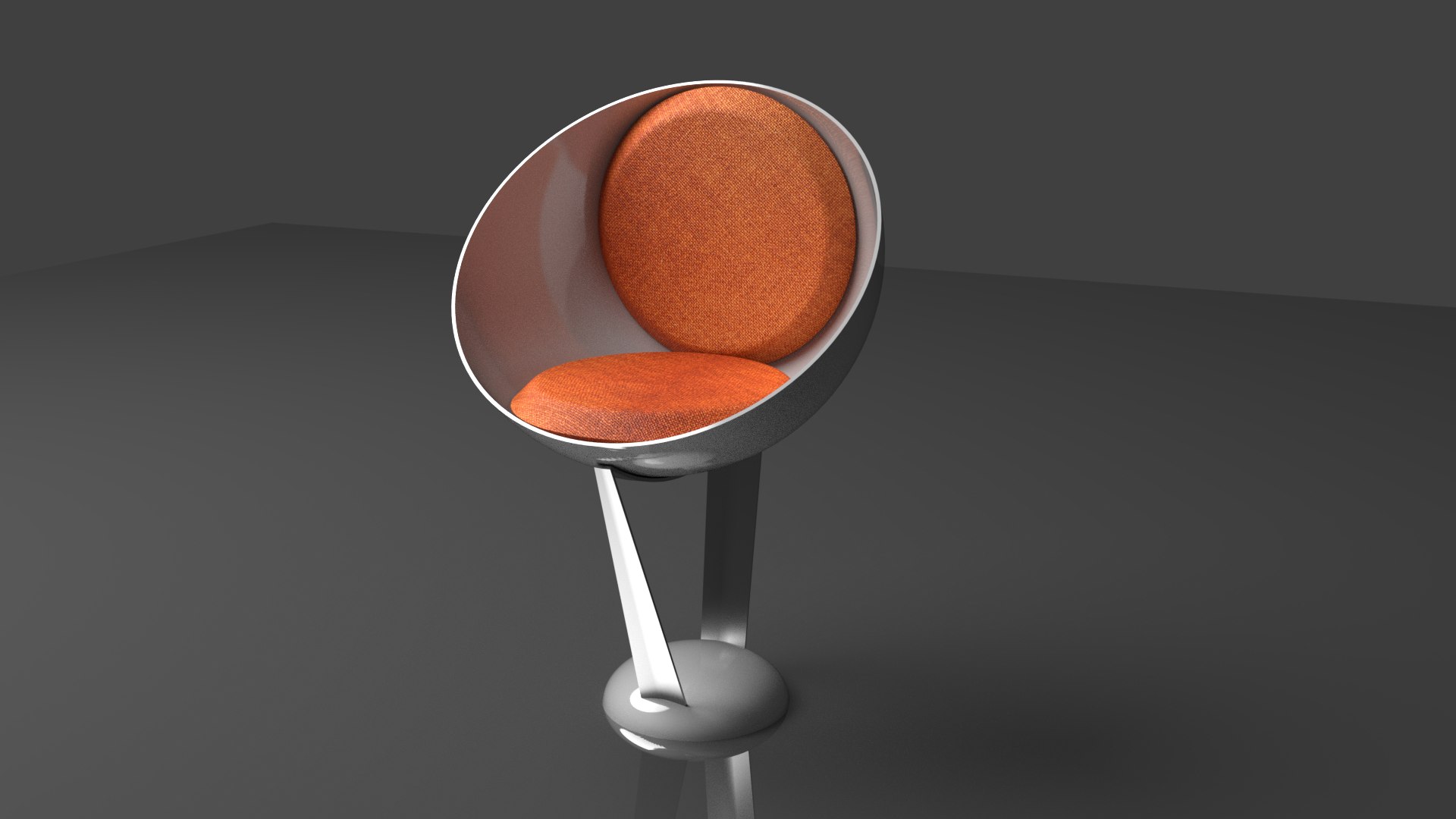 The Hemisphere Chair Circular With Fiberglass And Chrome 3D Model ...