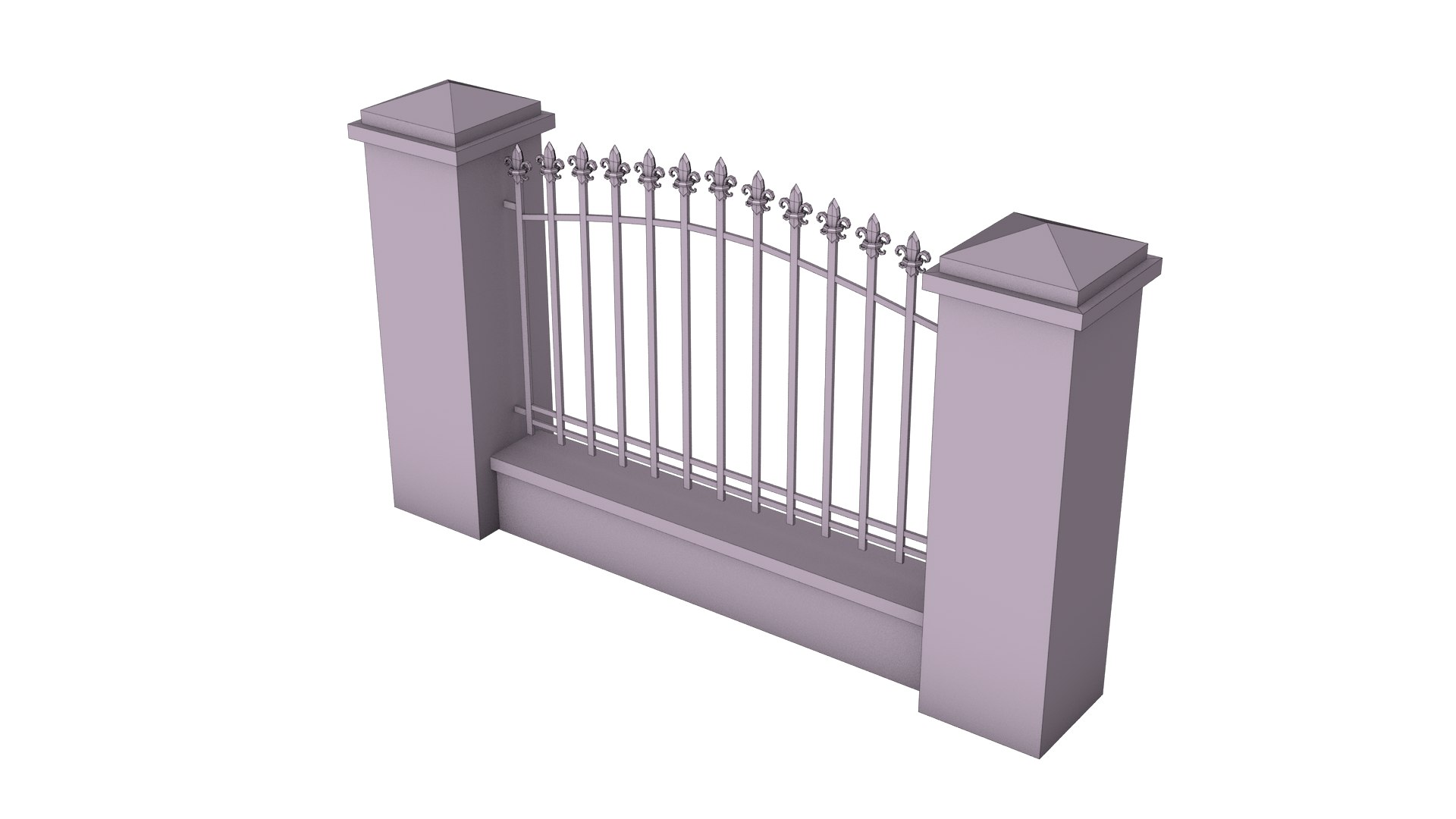 3D Cartoon Brick Fence model - TurboSquid 1837984